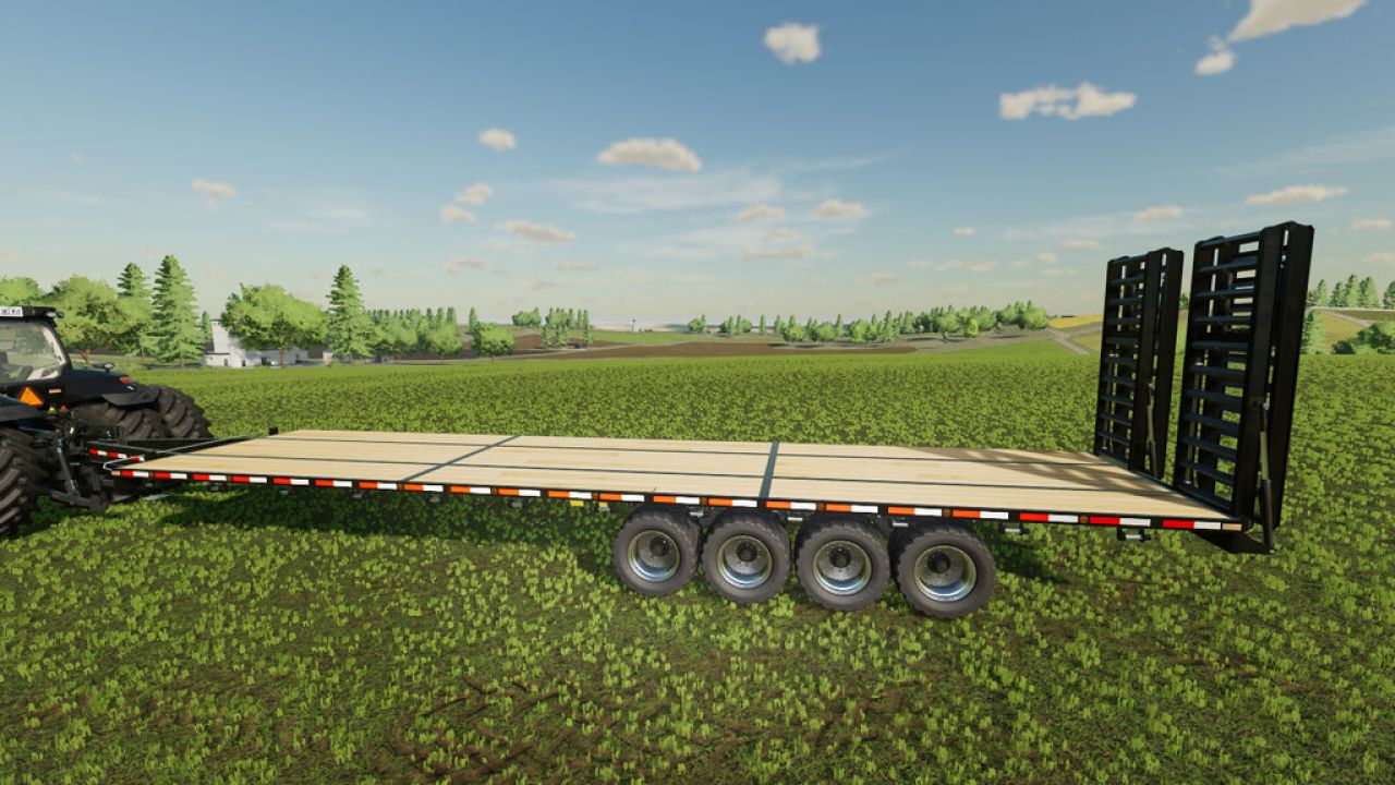 40' Lizard Flatbed Autoloading Bale Trailer FS22 - KingMods
