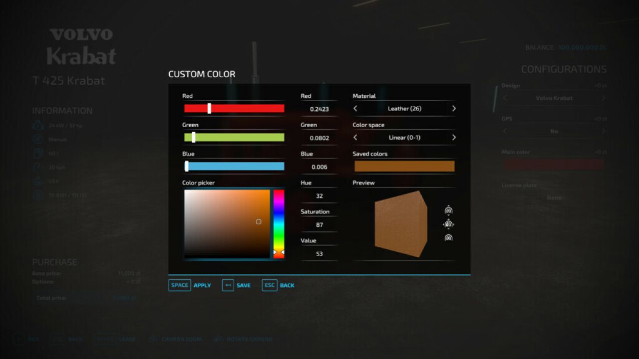 Configurador de color FS22 - KingMods