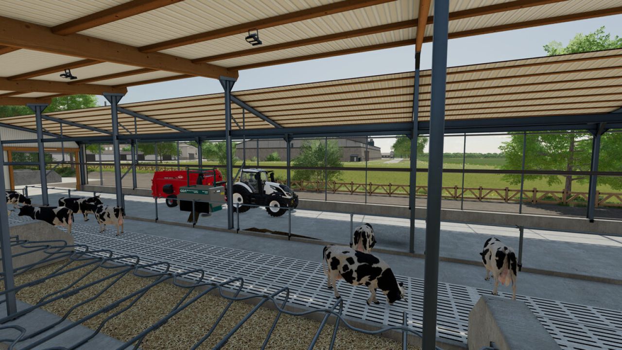 Cow Barn Big With GEA Mixfeeder FS22 - KingMods