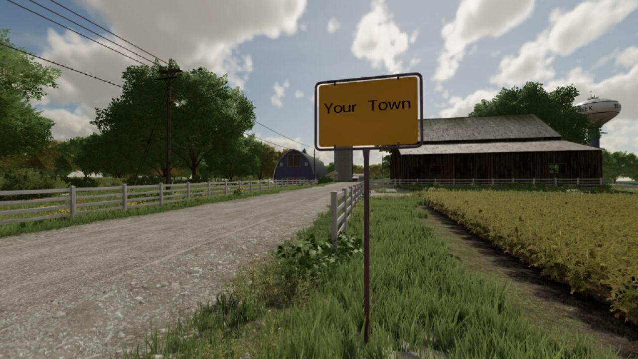 Customizable Town Sign FS22 - KingMods