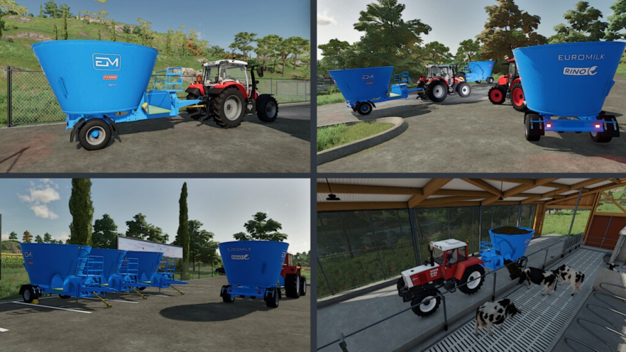 EuroMilk Forage Wagons Pack FS22 - KingMods