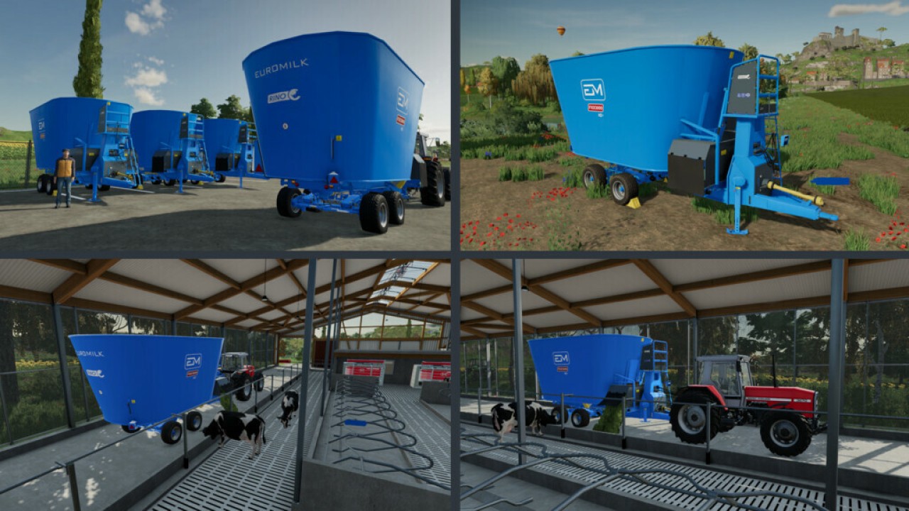 EuroMilk Forage Wagons Pack FS22 - KingMods
