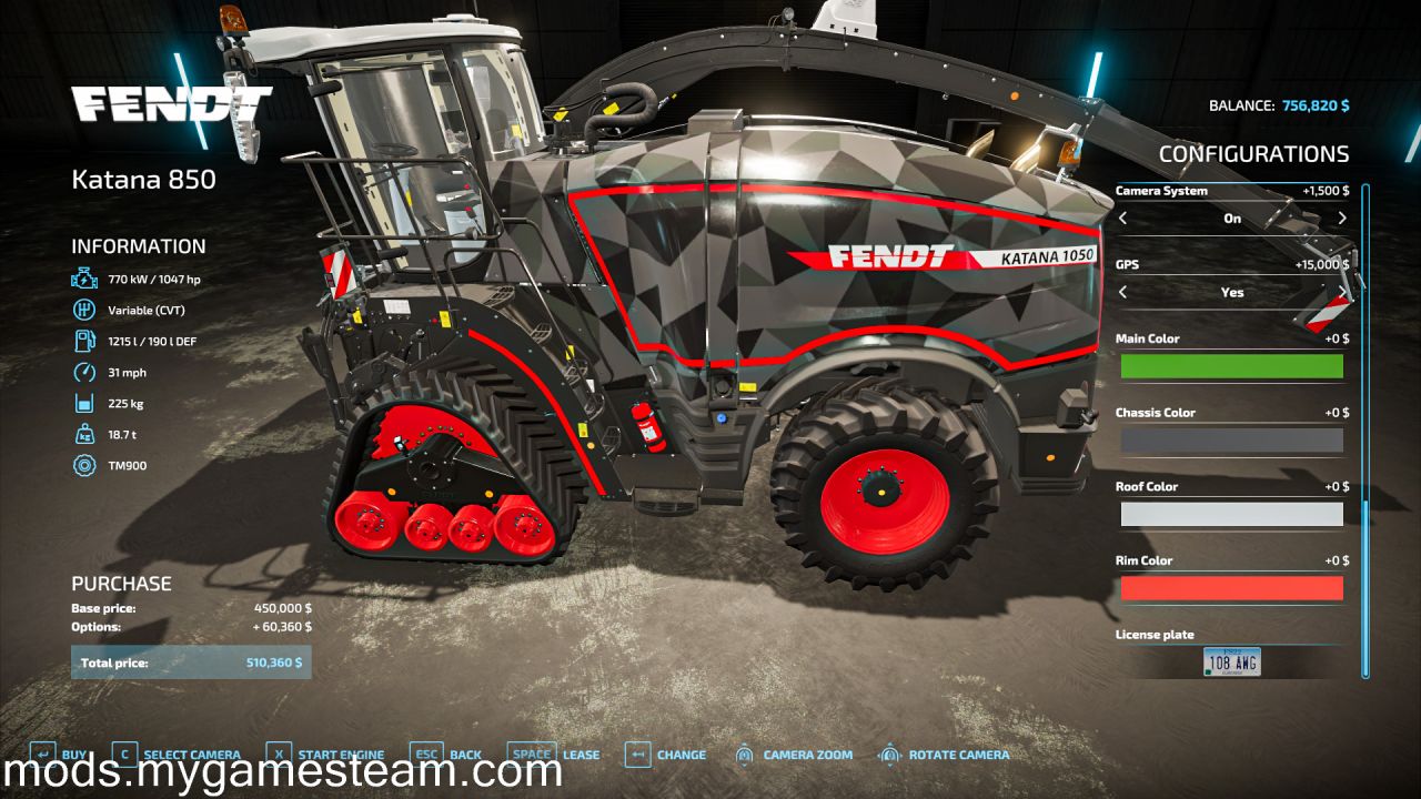 Fendt Katana 850 FS22 - KingMods