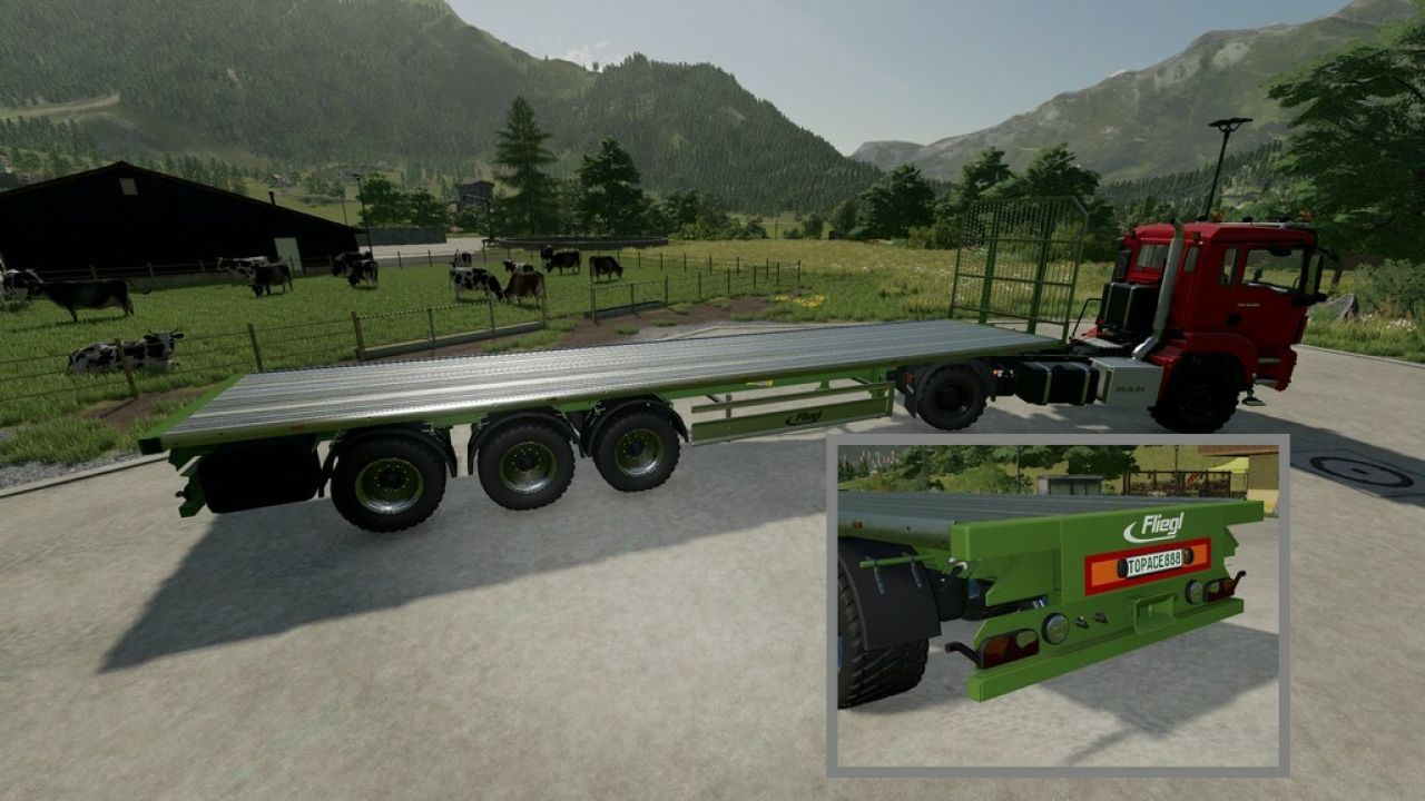 Semi-remorque plateau Fliegl FS22 - KingMods