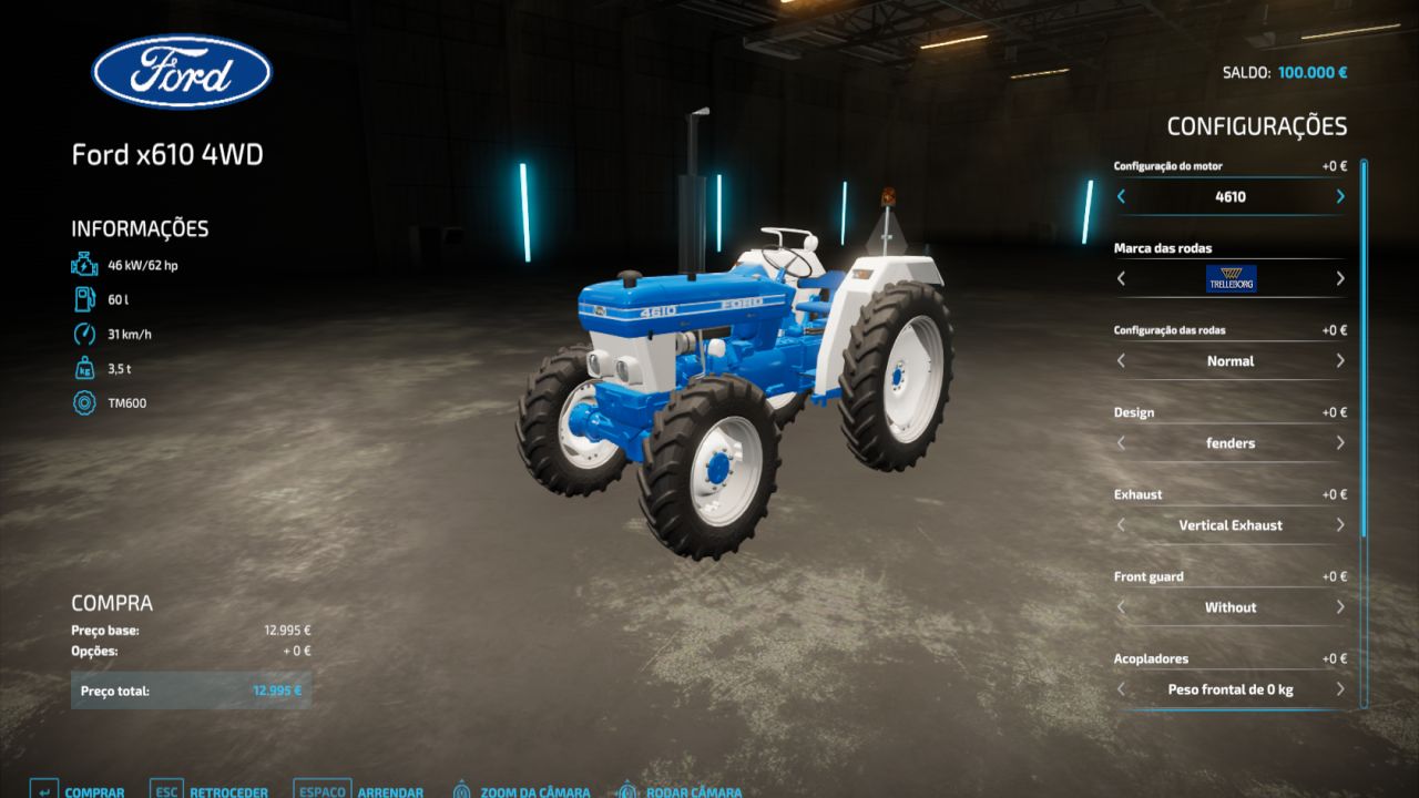 Ford 4610-7610 2WD e 4WD senza cabina FS22 - KingMods