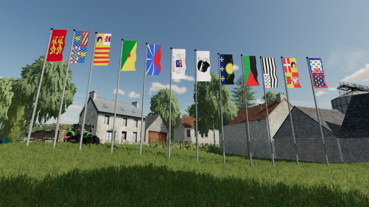 French Regions Flags Pack FS22 - KingMods