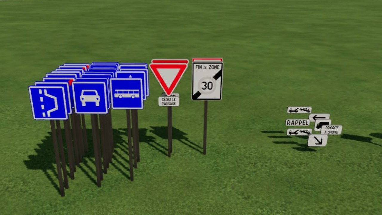 French road signs (Prefab) FS22 - KingMods