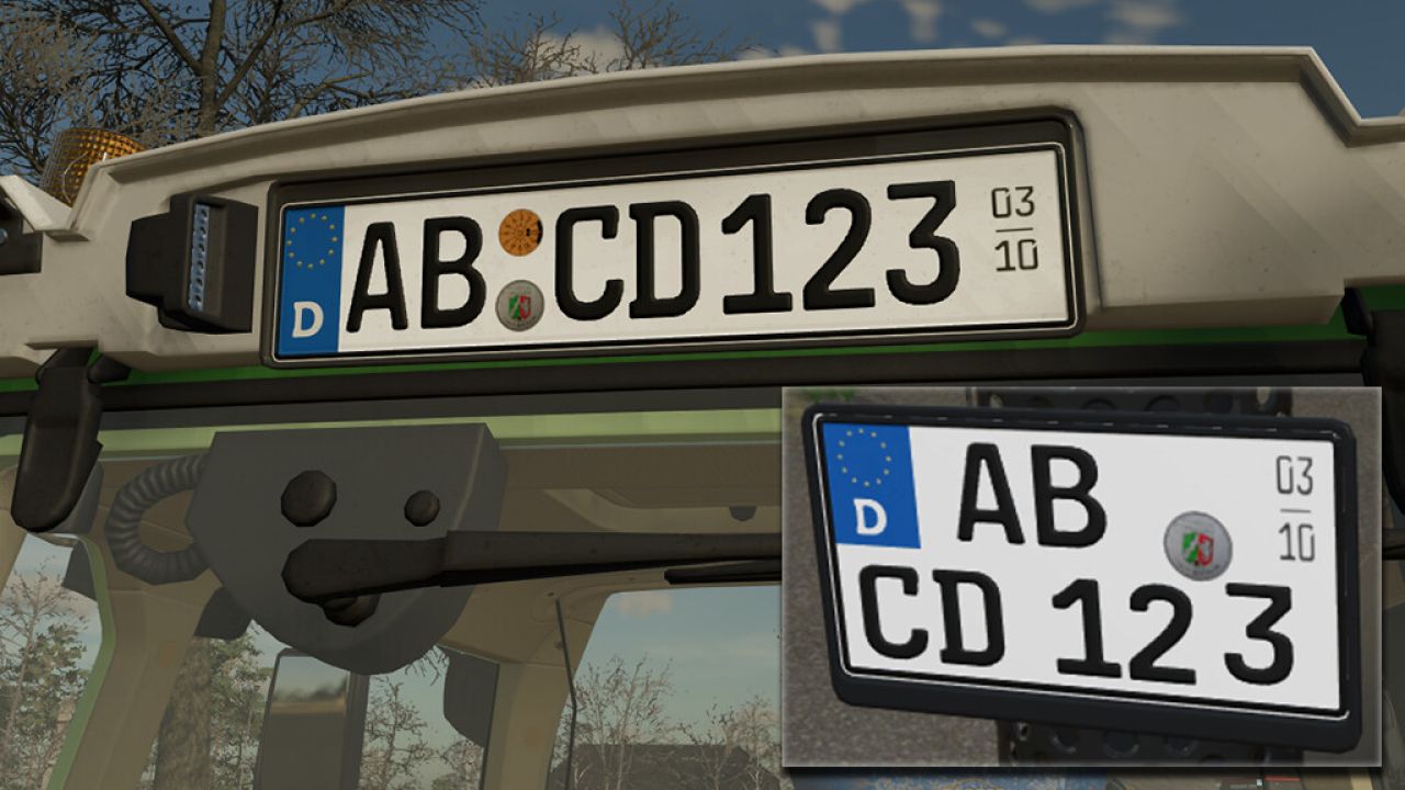 German Licenseplate Incl. Shorttime And Season (Prefab) FS22 - KingMods
