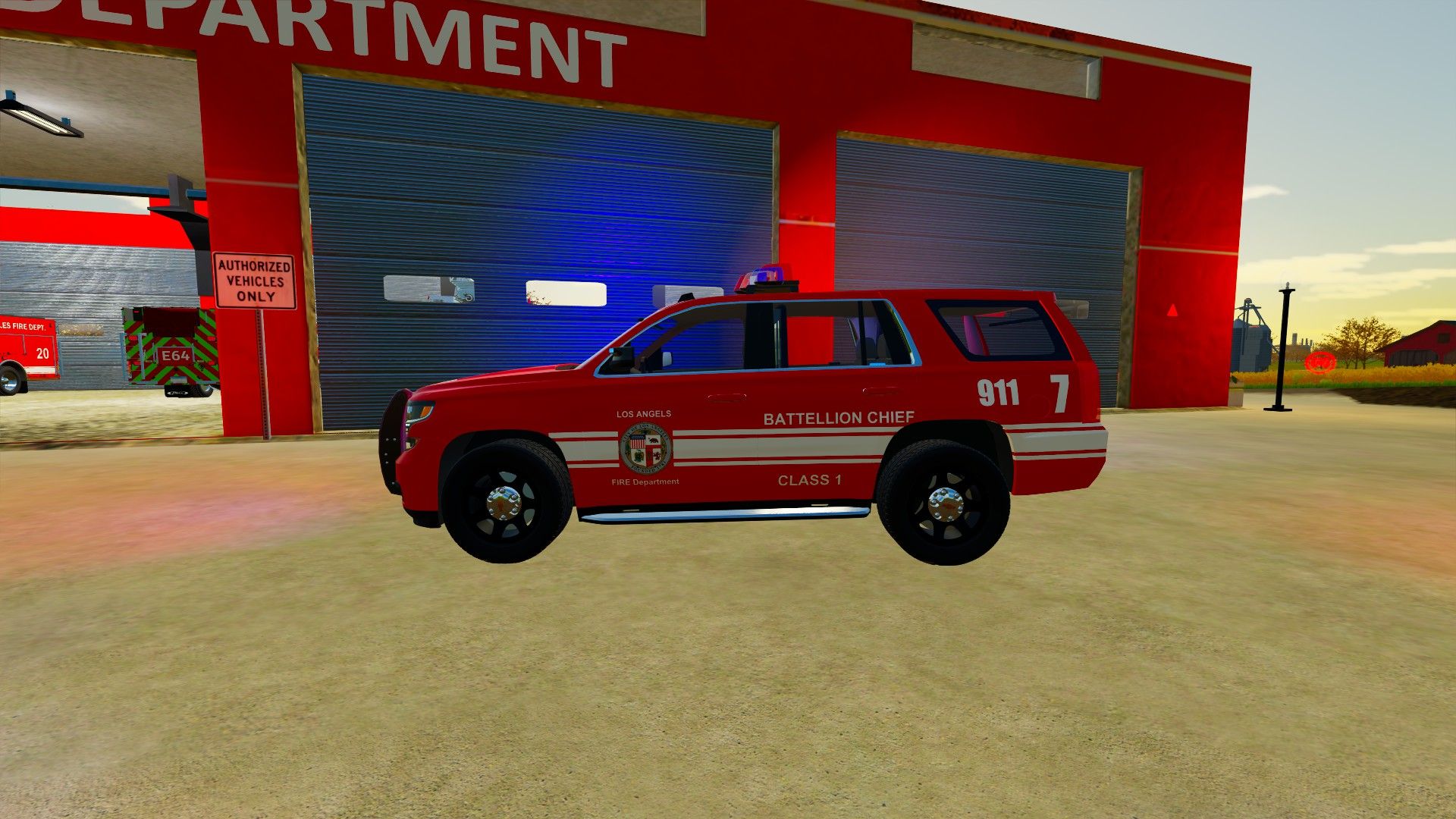 LAFD Battlion Chief Skin Tahoe FS22 - KingMods