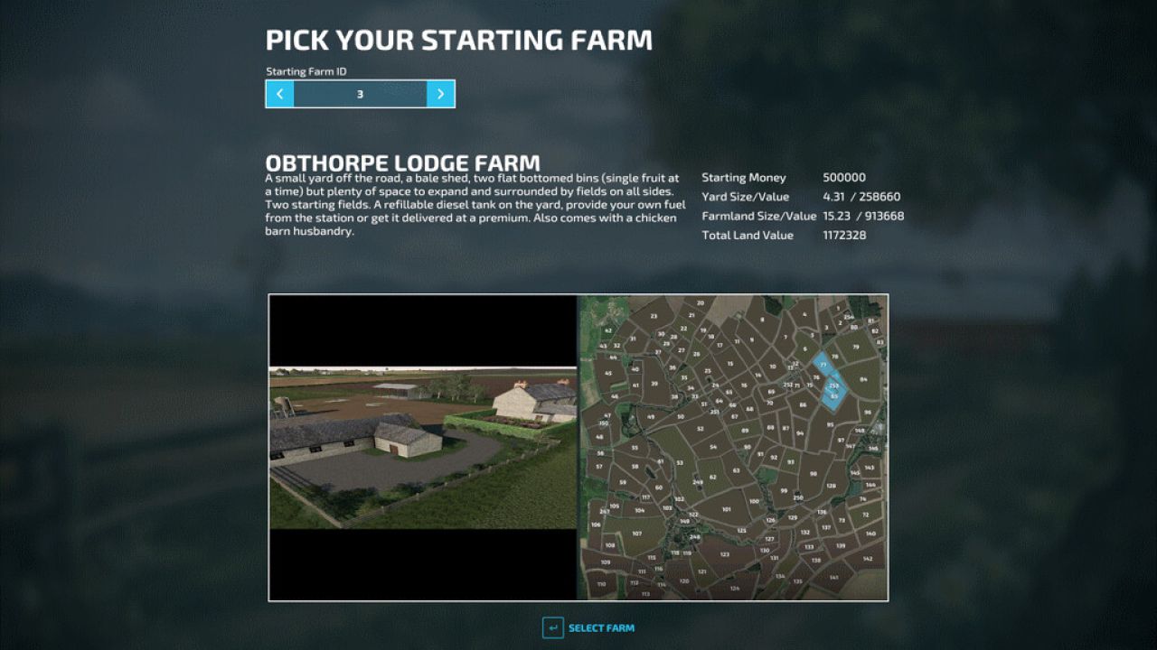 Pick Your Starting Farm FS22 - KingMods