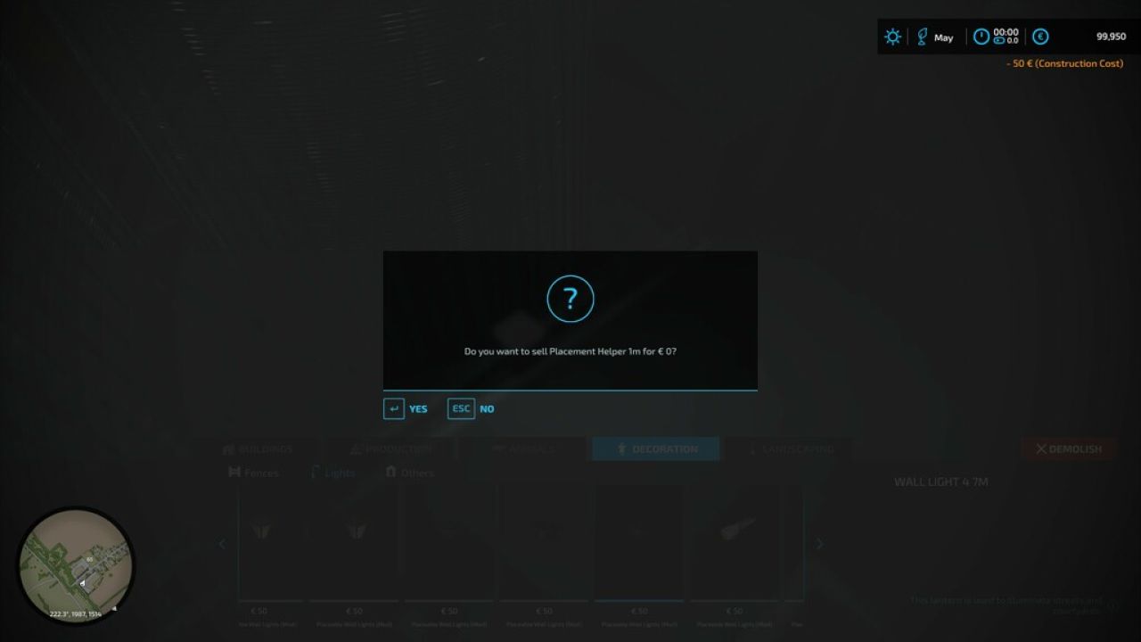 Placeable Wall Lights FS22 - KingMods