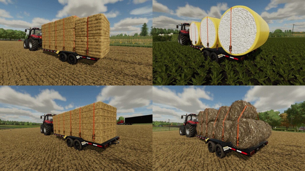 Small Flatbed Trailer Autoload Pack FS22 - KingMods