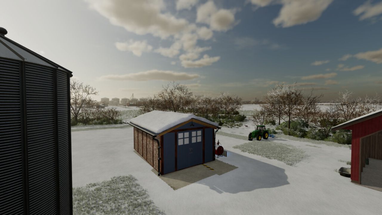 Small Workshop Garage And Gas Station For Your Farm FS22 - KingMods