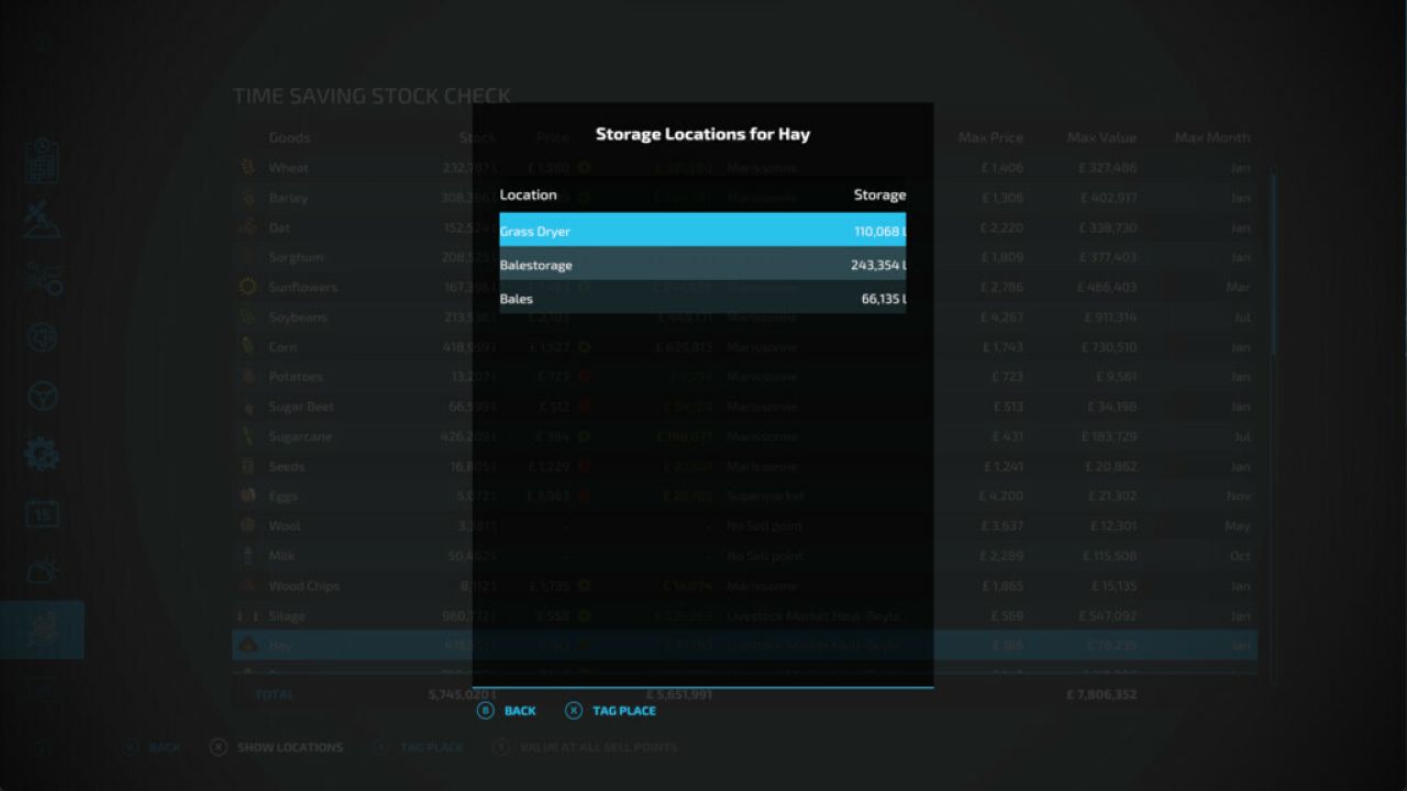 Time Saving Stock Check FS22 - KingMods