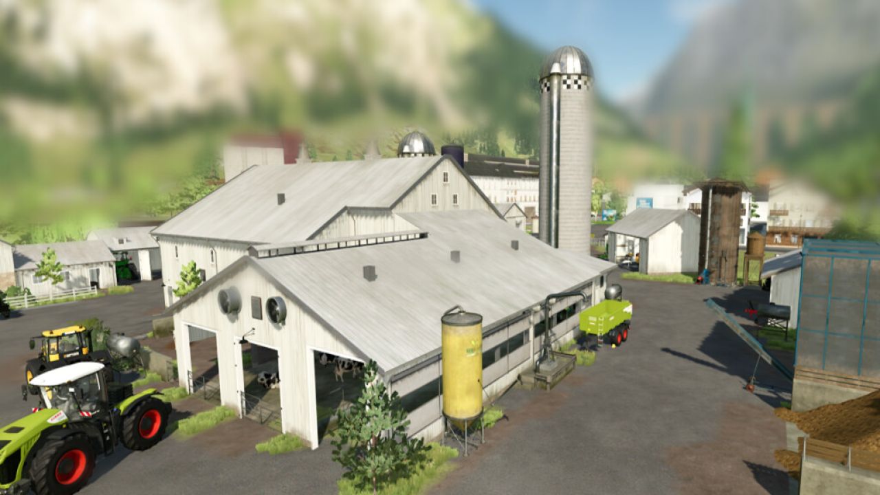 USA White Farm Buildingpack FS22 - KingMods