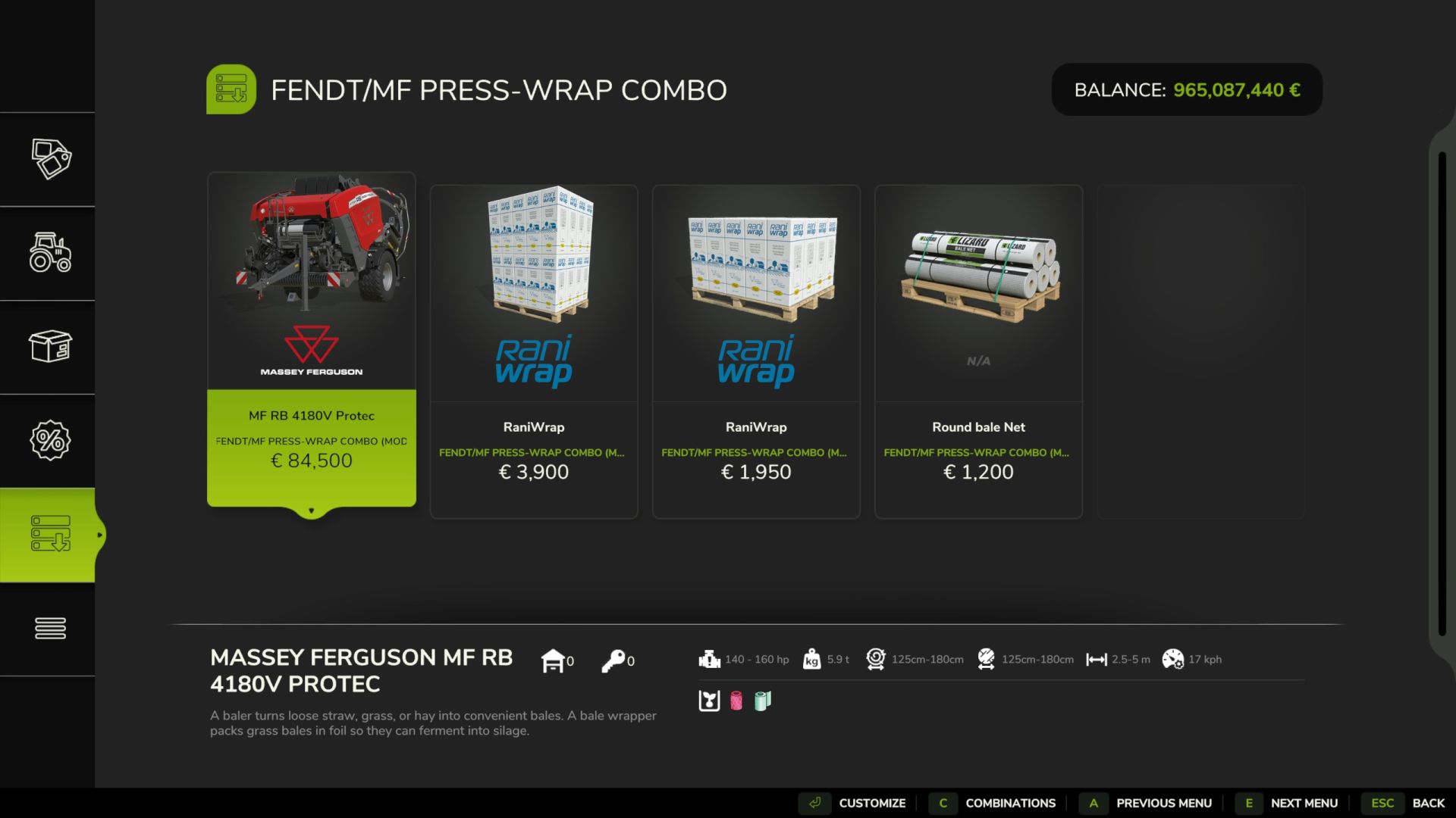 Fendt/MF Bale Key Combination FS25 - KingMods