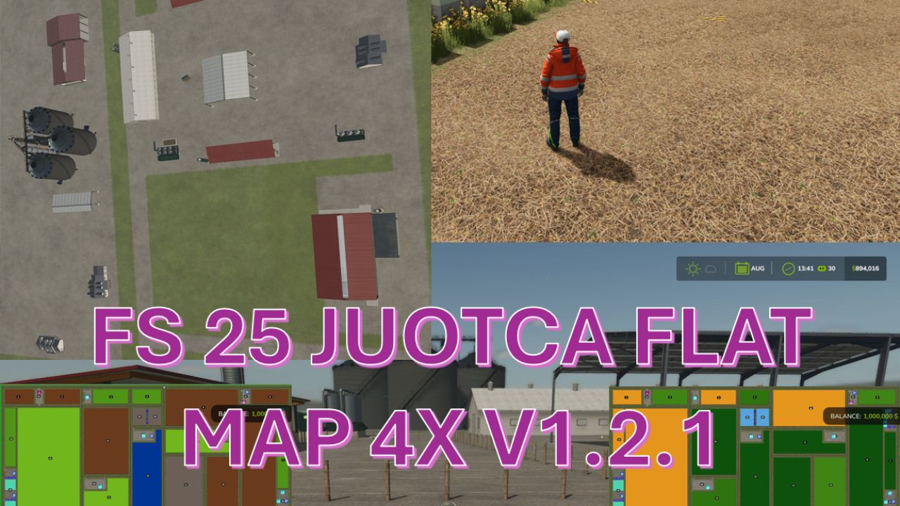 Juotca Flat Map 16X FS25 - KingMods