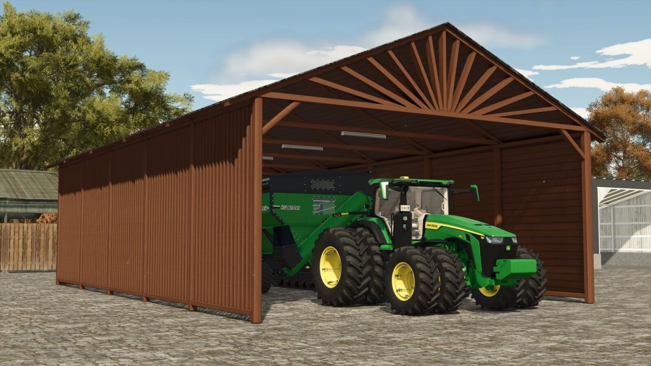 Galpão de madeira moderno FS25 - KingMods